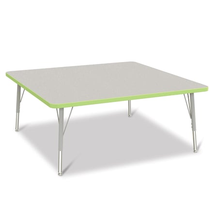Jonti-Craft Berries Square Activity Table, 48 in. x 48 in., E-height, Freckled Gray/Key Lime ...